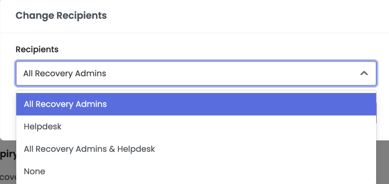 Recovery Request Notifications